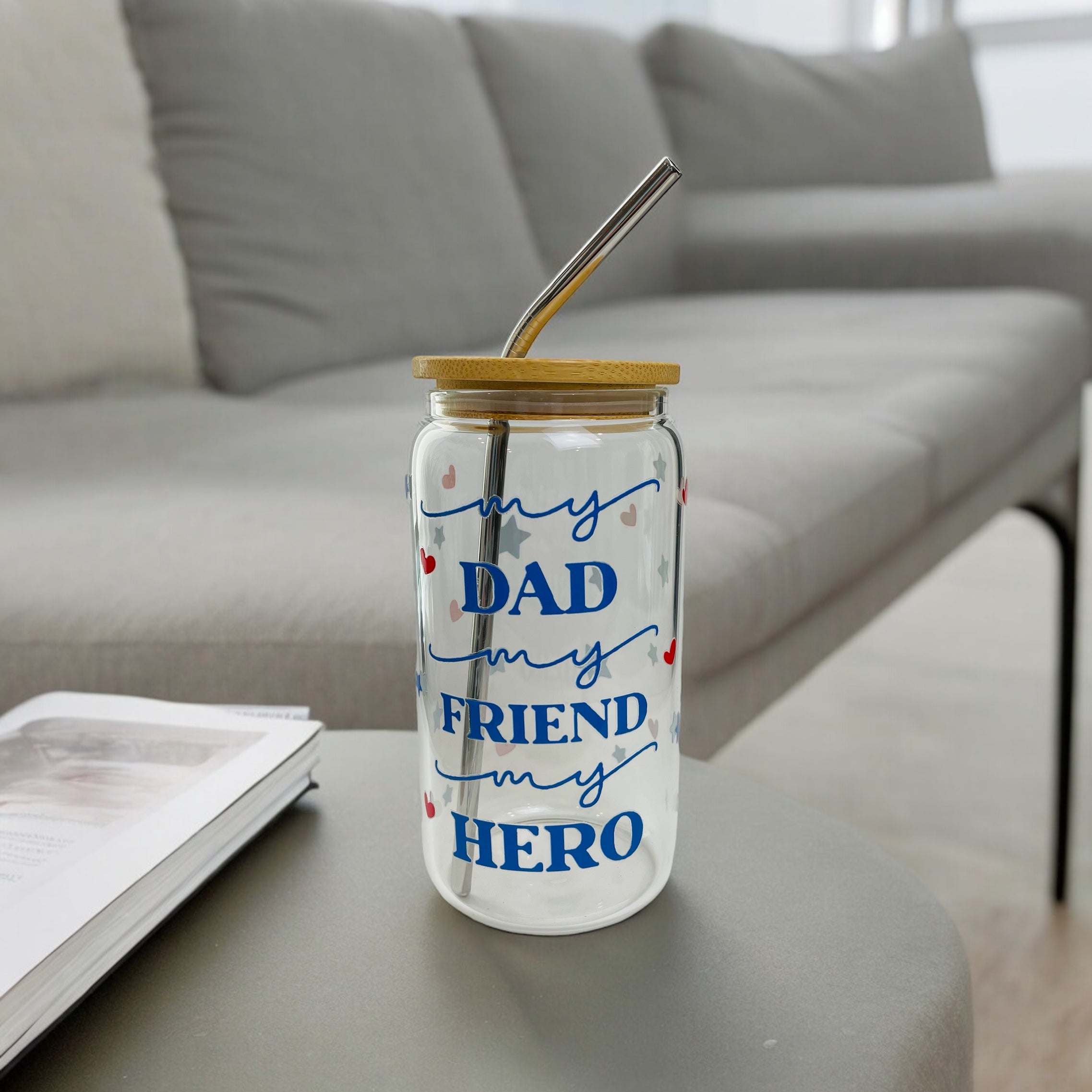 My Dad My Hero Glass Cup – My Bracelet Club